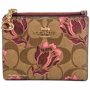 Coach | Bags | Coach Snap Wallet In Floral Printed Signature | Poshmark